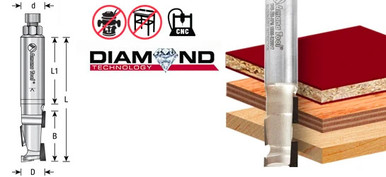 PCD Compression Router Bit for CNC - Amana Tool Cutter