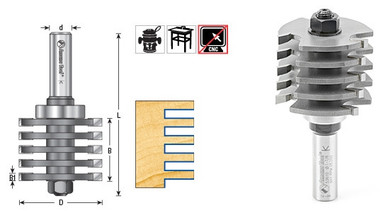 Box Joint Router Bit Set - Carbide Tipped, Max RPM 13000