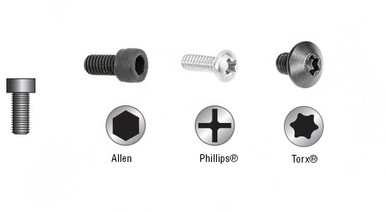 Torx & Phillips Socket Head Screws, Case Hardened - Black Oxide Finish