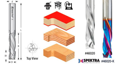 Compression Spiral Router Bit | Amana Tool #46020-K | CNC Cutter