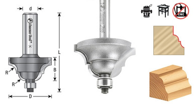 Roman Ogee Router Bits - Reverse Cove & Bead Edge Profiling