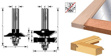 Glass Door Router Bit Set, Ogee Profile for 3/4" Material - 2-Piece Set