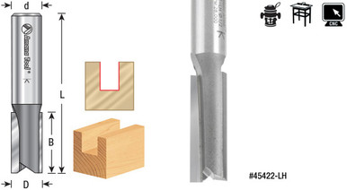 Left Hand Plunge Router Bits - Carbide-Tipped for Reverse Rotation