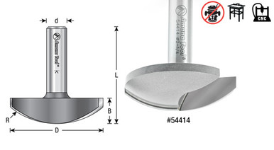 Crown Molding Router Bit - Amana Tool #54414, 1/2in Shank