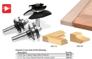 Panel Door Making Set TRS-270 1/2in Shank Cove Profile Cutter