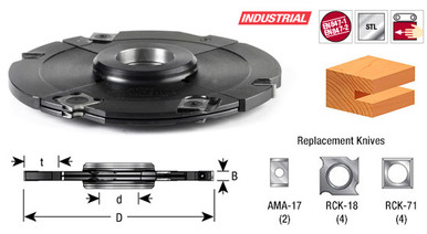 Adjustable Grooving Cutter with Scorer - Tungsten Carbide Knives