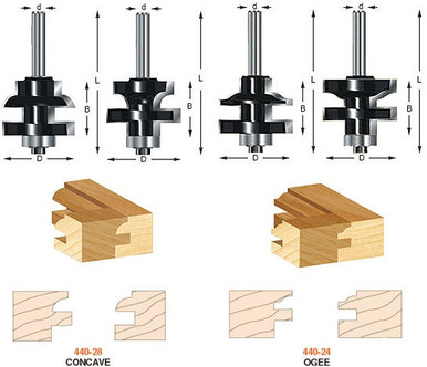 Stile & Rail Router Bit Sets - 1/4" Shank, Woodworking Tools