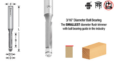 Mini Flush Trim Router Bit - Amana Tool - Precision Woodworking