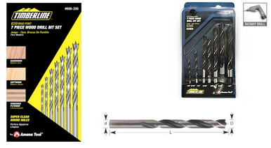 Brad Point Drill Bit Set 7-Piece - Precision Wood Drilling