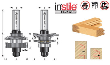 Router Bit Set for Cabinet Doors - Amana Tool #55438