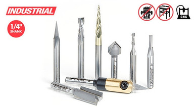 CNC Signmaking Router Bit Set - Amana Tool, 1/4" Shank, Save 25%