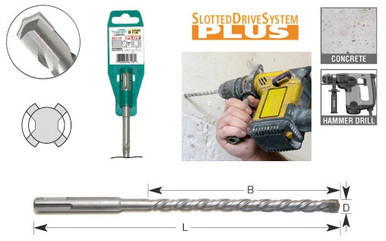 SDS PLUS Masonry Drill Bits - Carbide Tipped 4 Flute