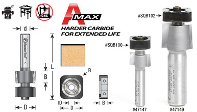 Laminate Trimmer Bits Amana Tool SQB100 SQB102 - Carbide Tipped