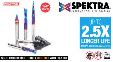 CNC Signmaking Router Bit Set - Spektra Coated, 1/4" Shank