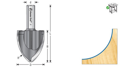 Extra Large Cove Router Bit - Carbide Tipped for Furniture & Moldings