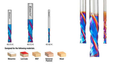 CNC Compression Spiral Router Bit Set - Spektra Coated, Save 25%