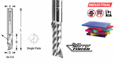 CNC Spiral O Flute Router Bits for Plastics - Up-Cut Design