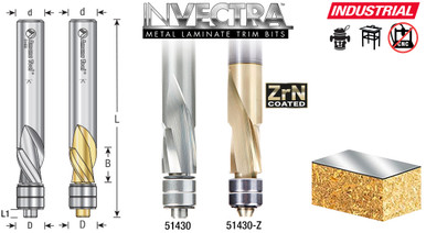 Aluminum Laminate Trim Router Bits - InVectra 51430/51432
