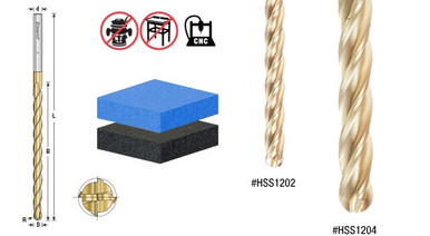 CNC Foam Cutting Router Bits - High Speed Steel Up-Cut