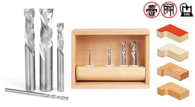 CNC Compression Spiral Router Bits Set - Save 25% on 4-Pack