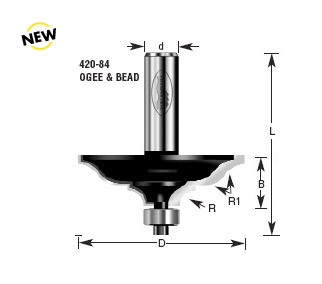 Ogee Bead Table Edge Router Bits - Economy Cuts, Carbide Tipped