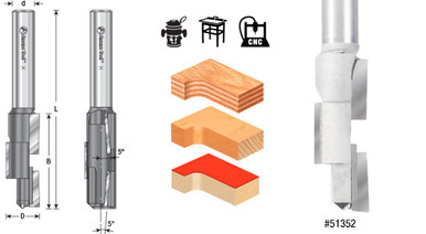 Compression CNC Router Bit - Carbide 3 Blade for MDF/Laminate