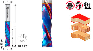 Compression Spiral Router Bits - CNC Spektra Coated Tools