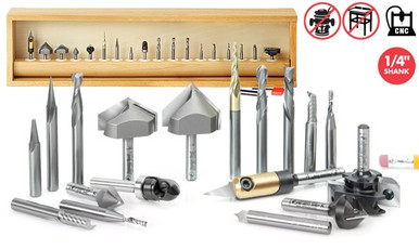 CNC Signmaking Router Bits - Amana Tool 18-Pc Set