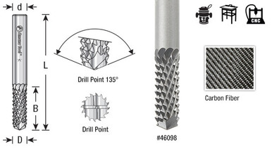Composite Cutting Burr Amana Tool FGR - Fiberglass Router Bits