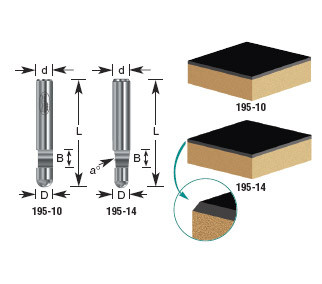 Carbide Trim Router Bit - Panel Pilot & Bevel, #51204 #51201 #51203