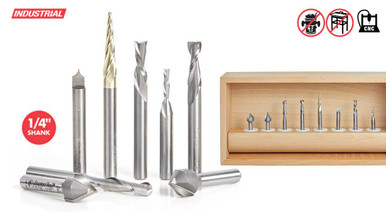 CNC Router Bit Set 1/4" Shank - Multi-Purpose, Amana Tools