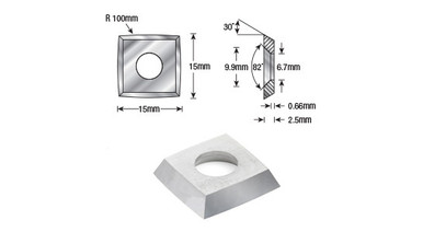 Carbide Insert Knife 15mm - Byrd Shelix Replacement | 4 Edge Cutter