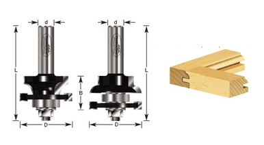 Stile & Rail Router Bit Set for 3/4-1in Material - Woodworking Tools