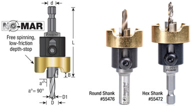 Carbide-Tipped Counterbore Tool - Amana Adjustable Depth Stop
