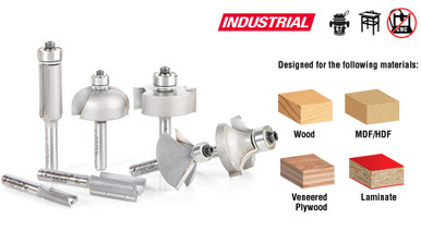 7-Pc Carbide Tipped 1/4 Inch Shank Basic Router Bit Set