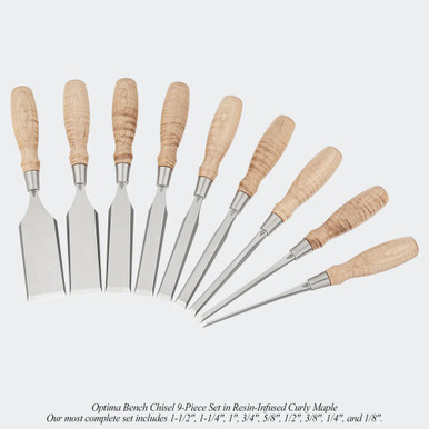 Bench Chisel 3/8 Inch Curly Maple - Blue Spruce Toolworks