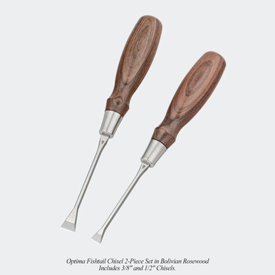 Fishtail Chisel Set - Blue Spruce, Bolivian Rosewood