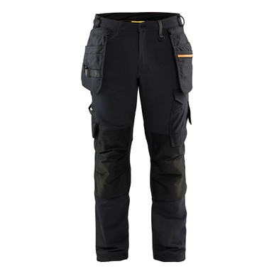 Blaklader 4-Way stretch Work Pants - Black/Orange - Waist Size: 30 ...