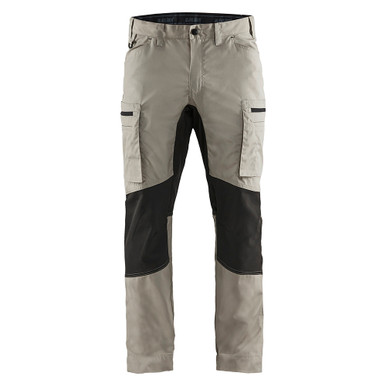 Blaklader Service Pants with Stretch - Stone/Black - Waist Size: 40 ...