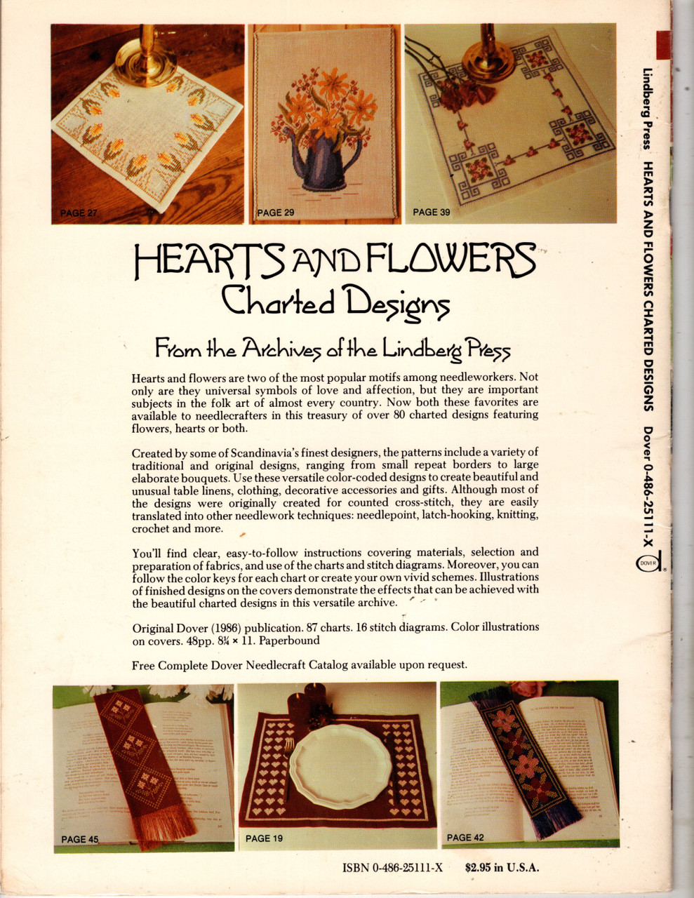 Dover HEARTS AND FLOWERS CHARTED DESIGNS