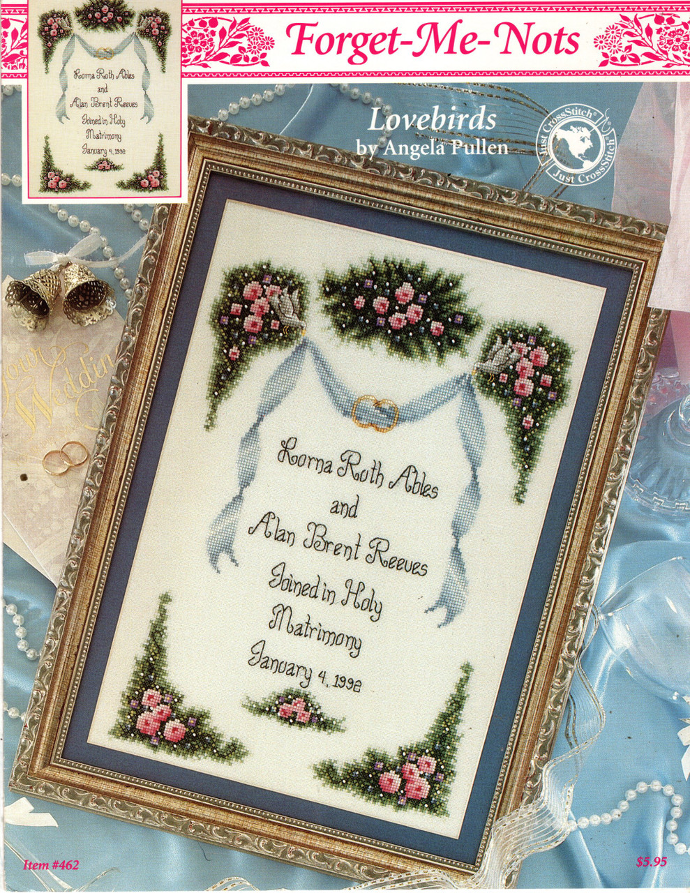 Just Cross Stitch LOVEBIRDS Forget-Me-Nots