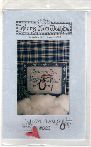 Waxing Moon Designs I LOVE FLAKES with heart button