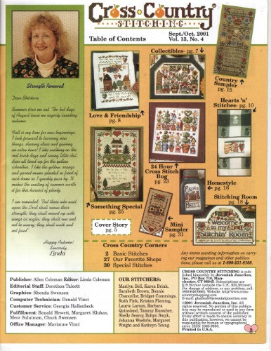 CROSS COUNTRY STITCHING MAGAZINE October 2001