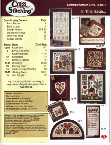 CROSS COUNTRY STITCHING MAGAZINE October 2003