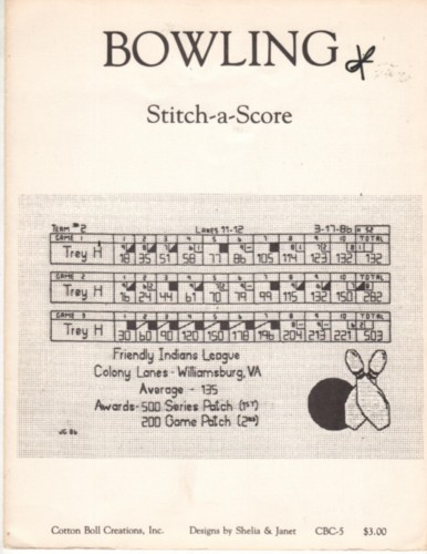 Cotton Boll Creations BOWLING Stitch A Score