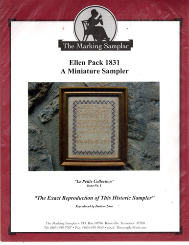 Marking Samplar ELLEN PACK 1831 A Miniature Sampler
