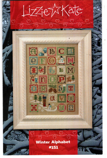 Lizzie Kate WINTER ALPHABET with buttons and heart charm