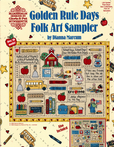 Gloria & Pat GOLDEN RULE DAYS & SEW COLLECTABLE Folk Art Sampler