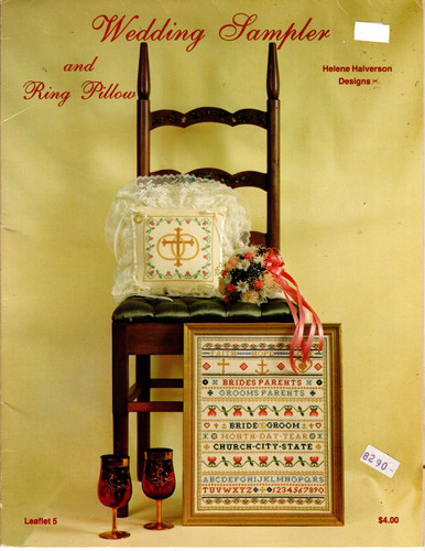 Helene Halverson Designs WEDDING SAMPLER AND PILLOW