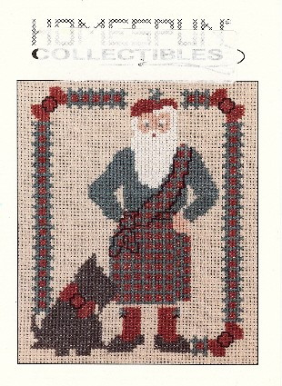 Homespun Collectibles SANTA IN KILT WITH SCOTTY DOG